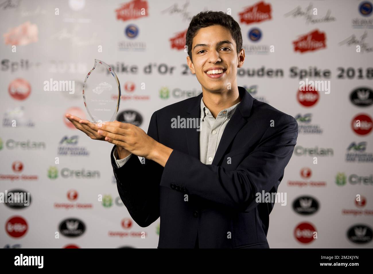 Belgian Jonathan Sacoor poses for the photographer at the 'Golden Spike ...