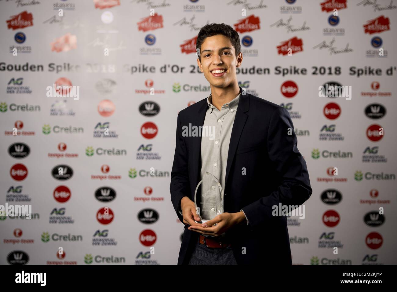 Belgian Jonathan Sacoor poses for the photographer at the 'Golden Spike ...