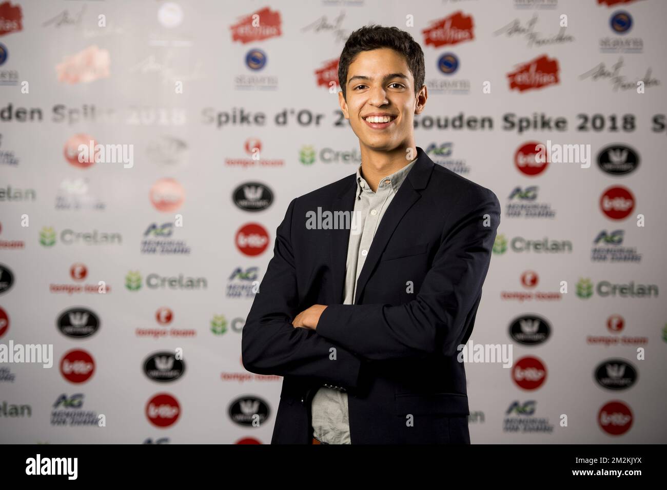 Belgian Jonathan Sacoor poses for the photographer at the 'Golden Spike ...