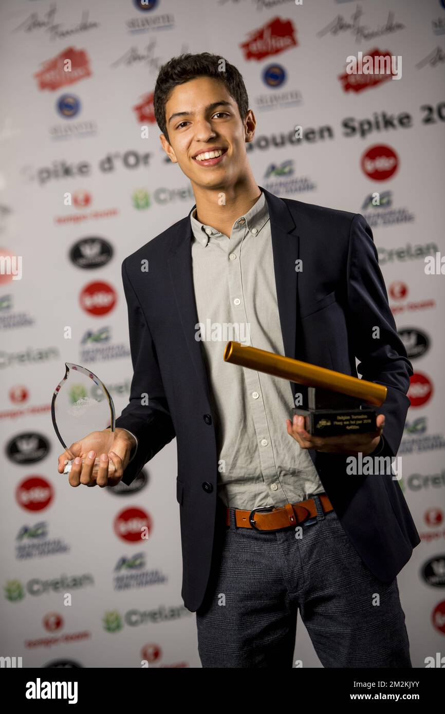 Belgian Jonathan Sacoor poses for the photographer at the 'Golden Spike ...