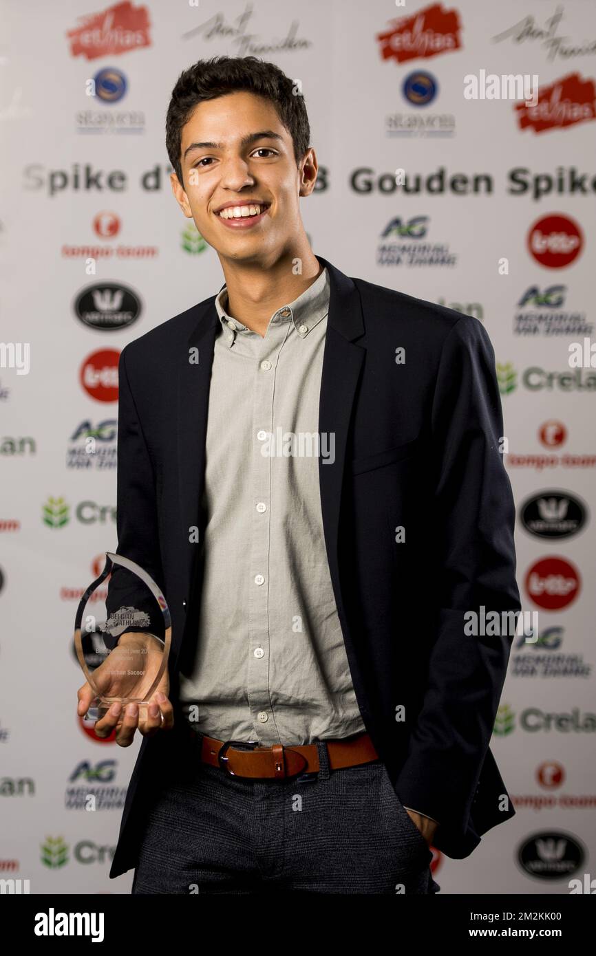 Belgian Jonathan Sacoor poses for the photographer at the 'Golden Spike ...