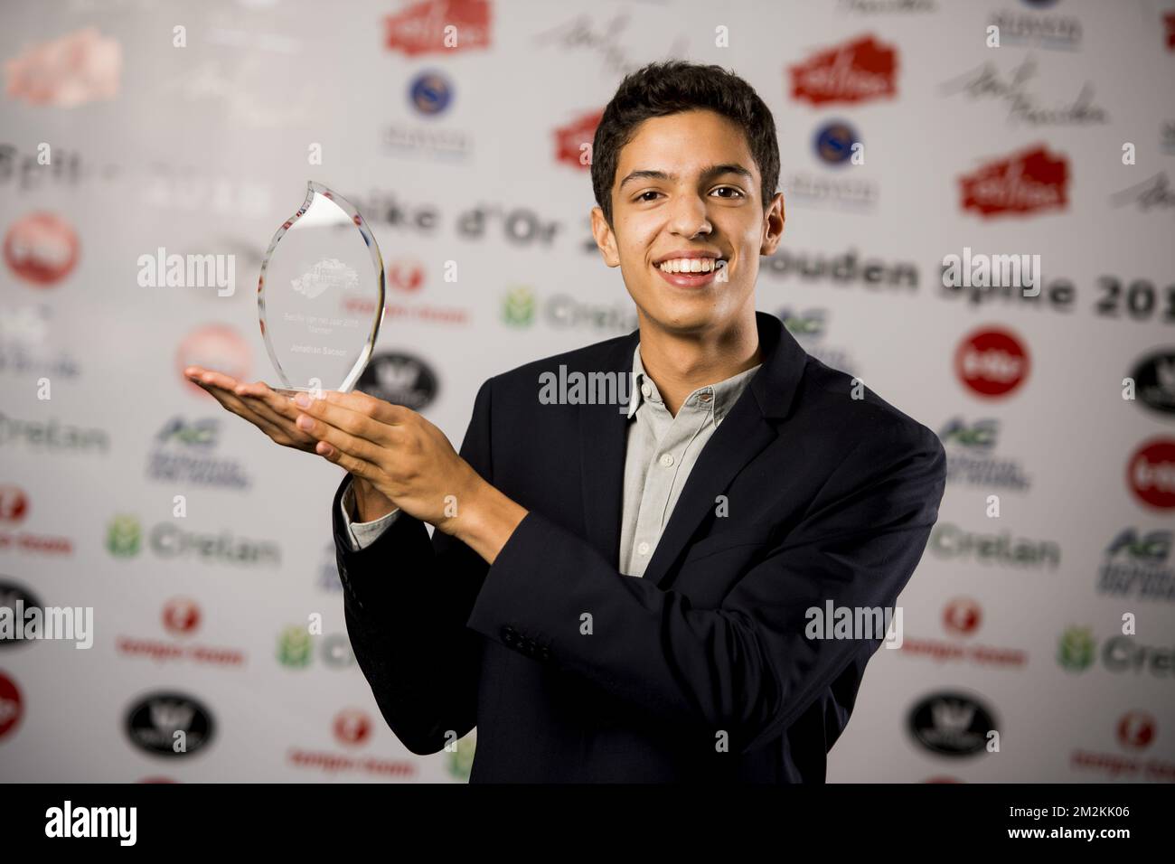 Belgian Jonathan Sacoor poses for the photographer at the 'Golden Spike ...