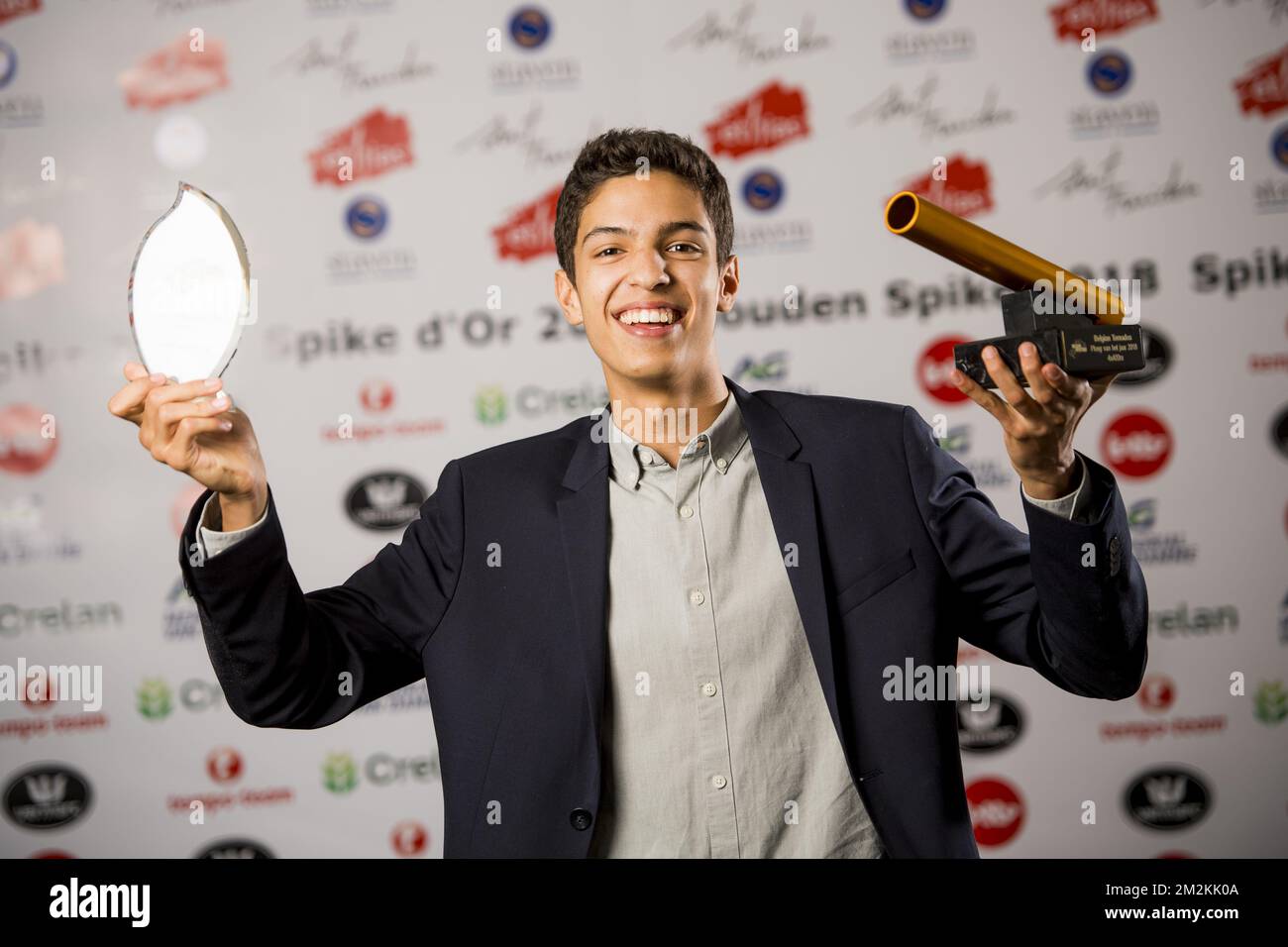 Belgian Jonathan Sacoor poses for the photographer at the 'Golden Spike ...