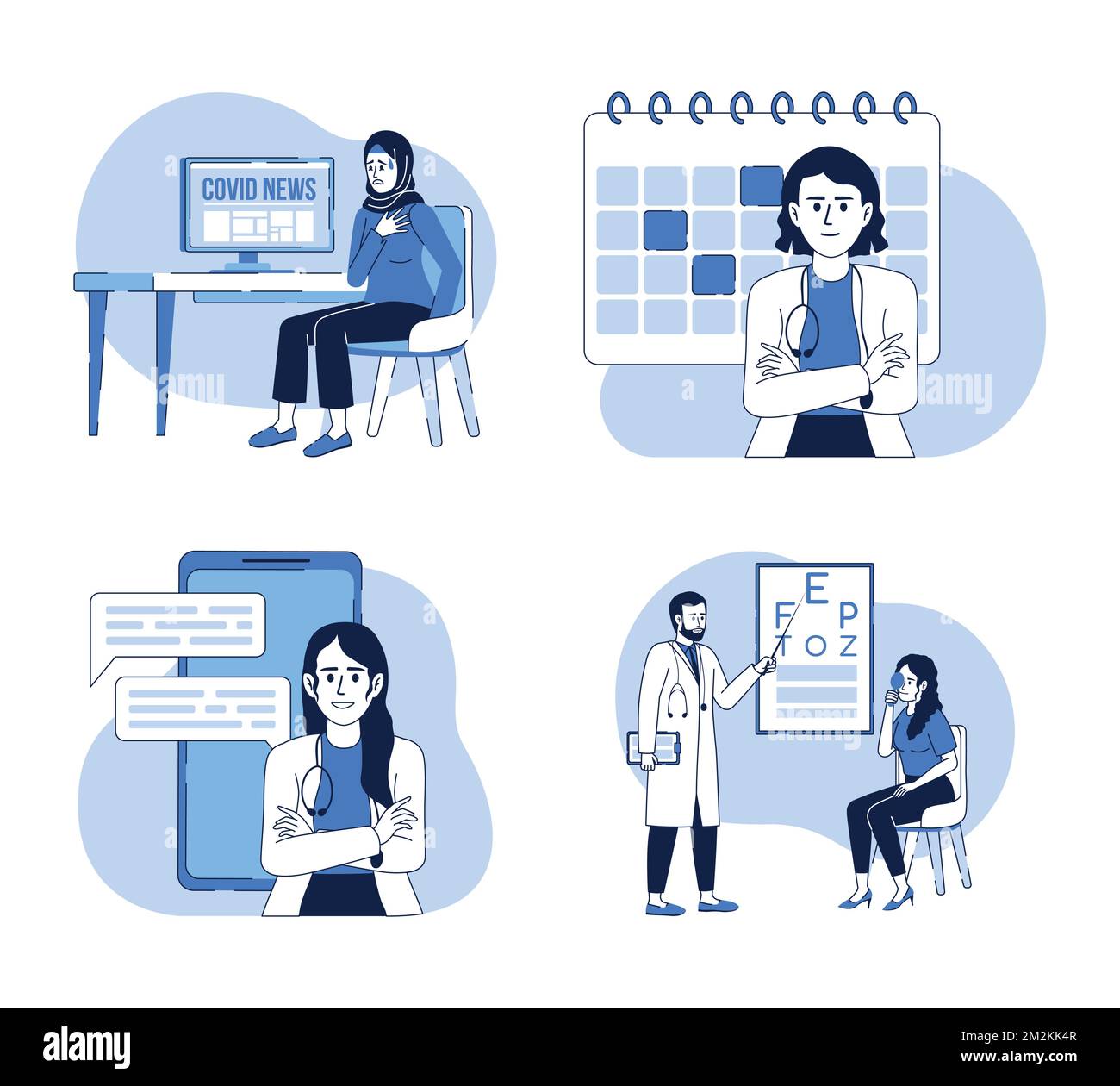 Medicine 2D vector isolated linear illustrations set Stock Vector Image ...