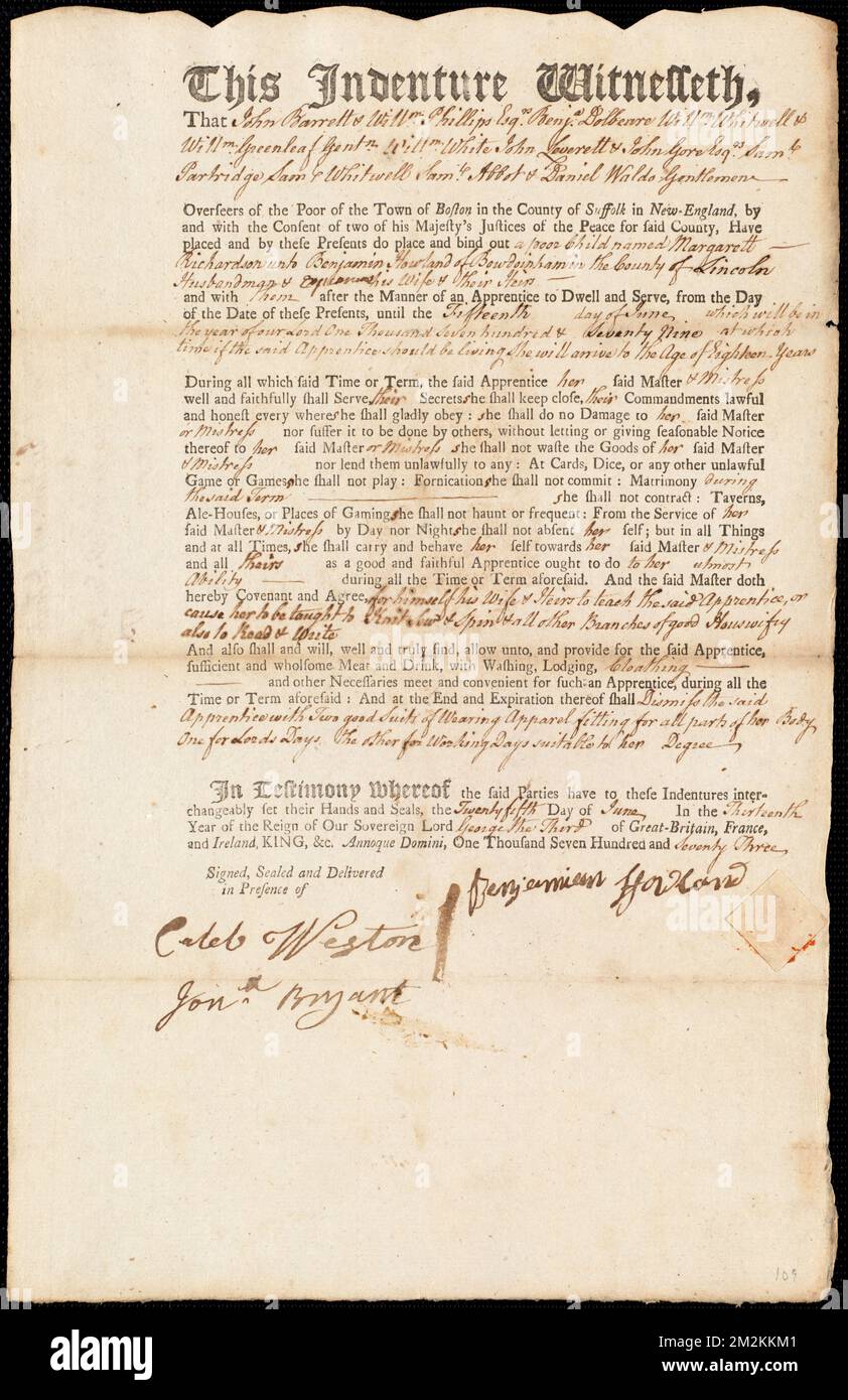 Indentured servants contract hi-res stock photography and images - Alamy