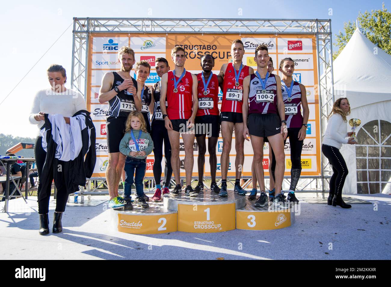Illustration picture shows the podium after the men's race at the first ...