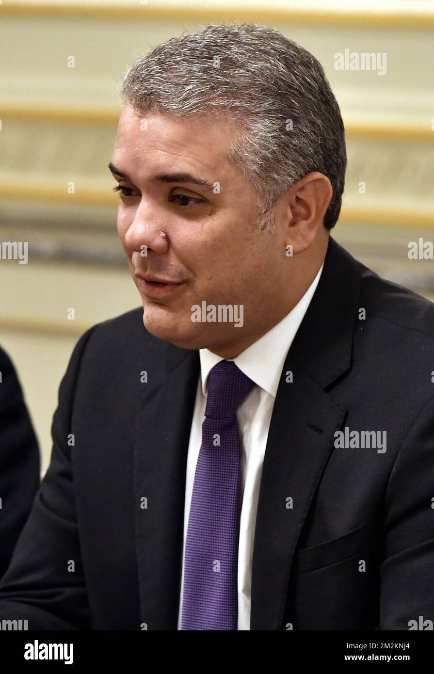 President of Colombia, Ivan Duque pictured during a meeting between ...