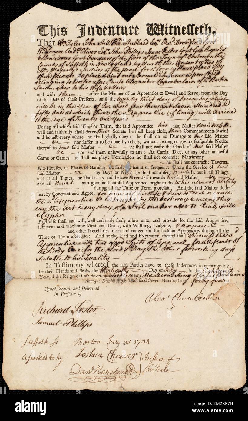 Indentured servants contract hi-res stock photography and images - Alamy