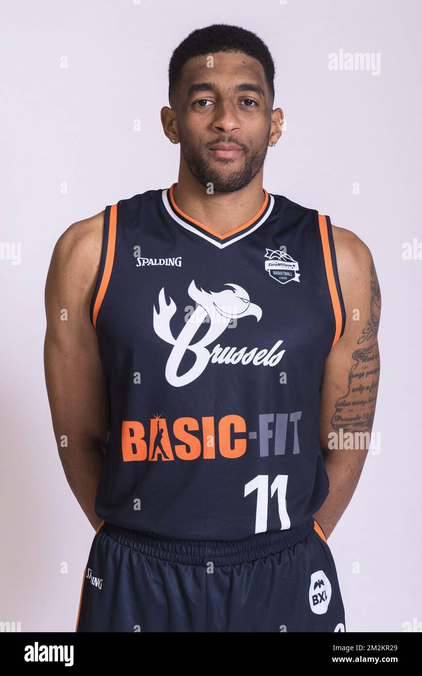 Brussels' Amin Stevens poses for a team picture during a photoshoot of ...