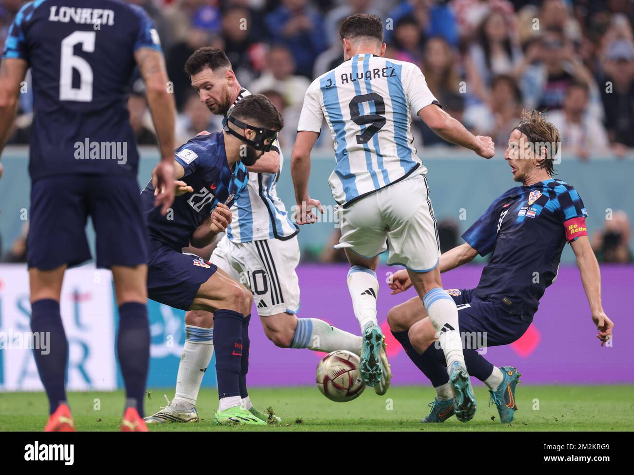 LUSAIL STADIUM, QATAR - DECEMBER 13: Luka Modric and Josko Gvardiol of ...