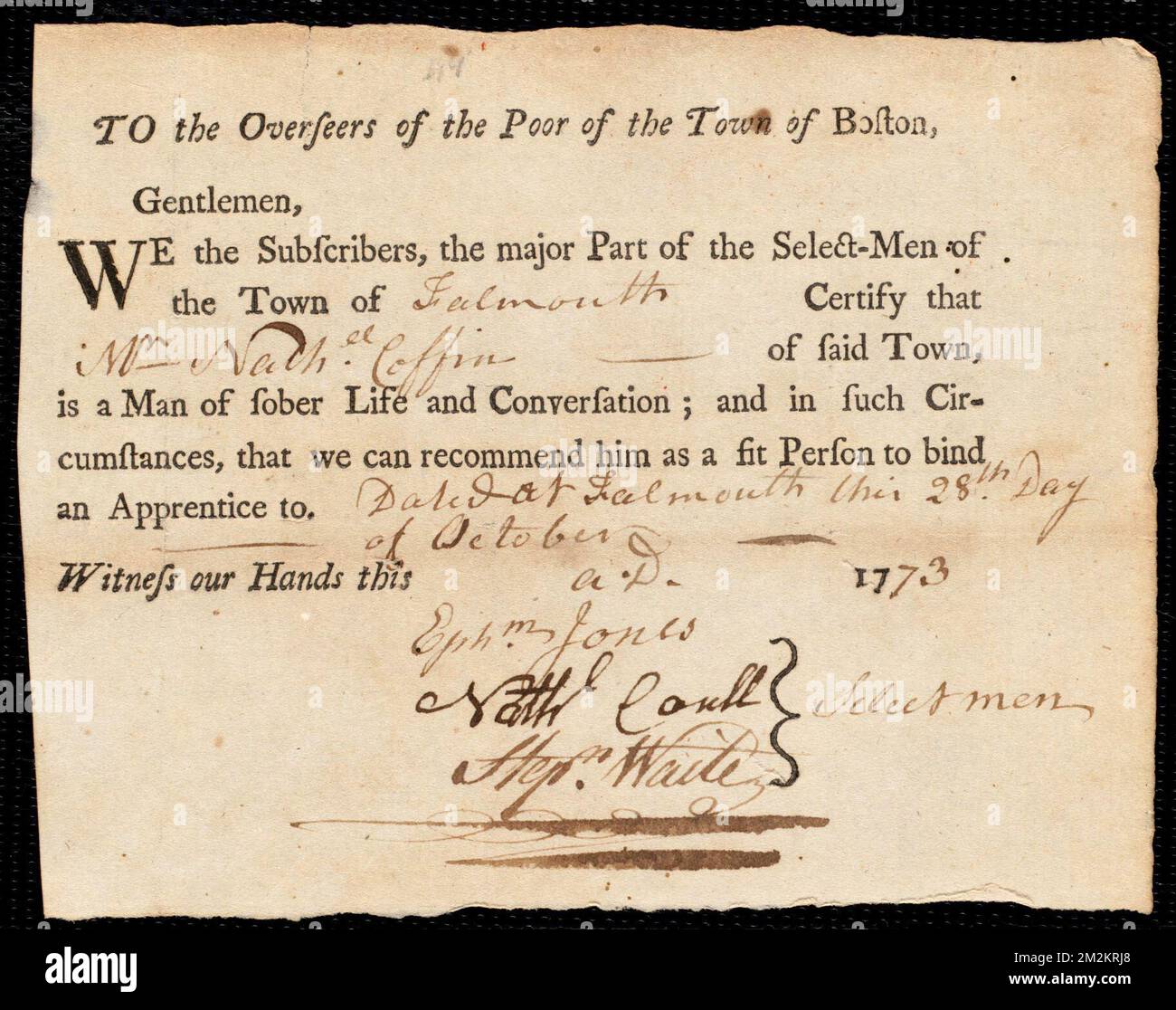 Document of indenture: Servant: White, Katherine [Katharine]. Master ...