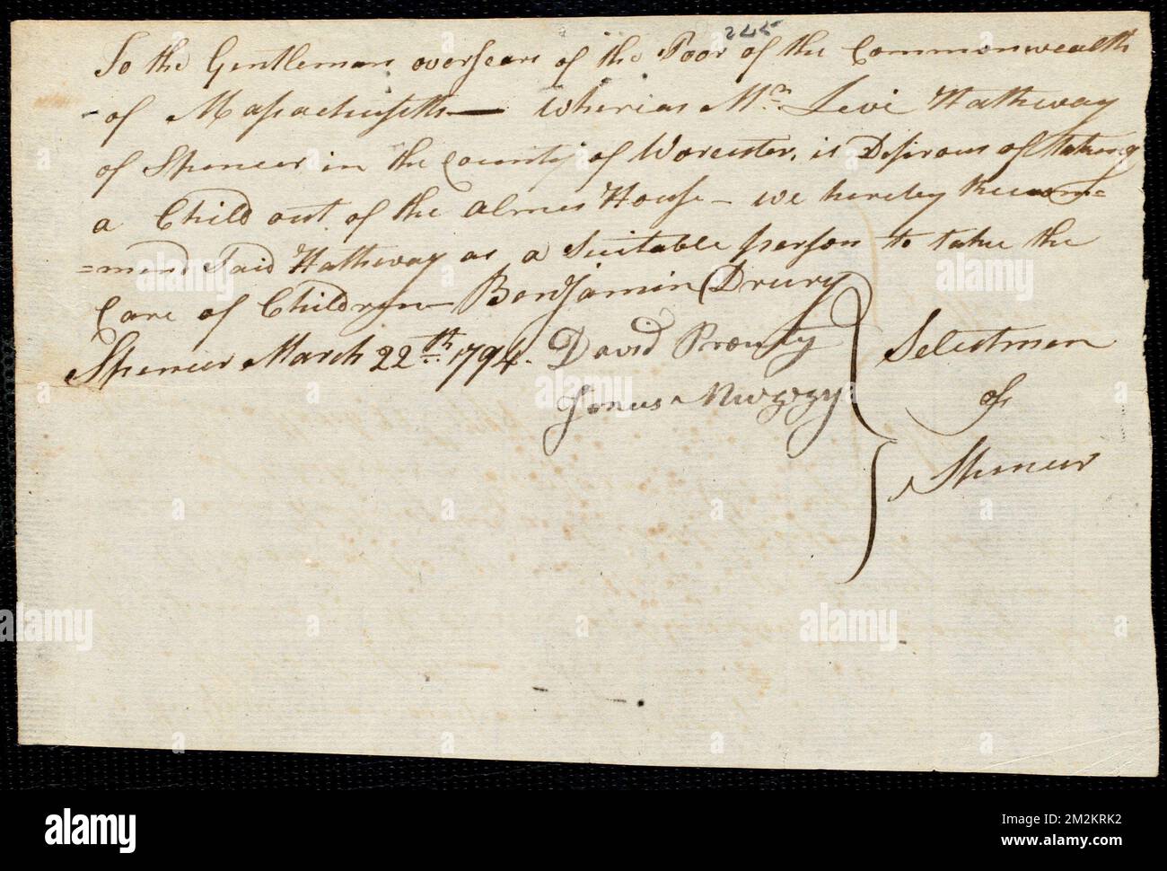 Document of indenture: Servant: Washington, George. Master: Hathway ...