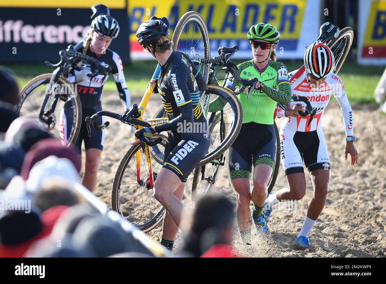 Belgian Ellen Van Loy and Dutch Marianne Vos pictured in action during ...