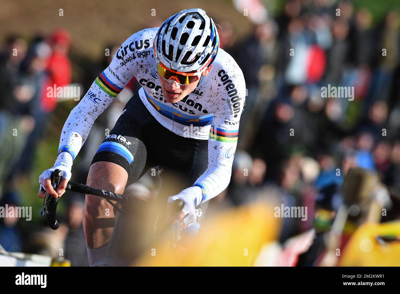 Dutch Mathieu Van Der Poel pictured in action during the men elite race ...