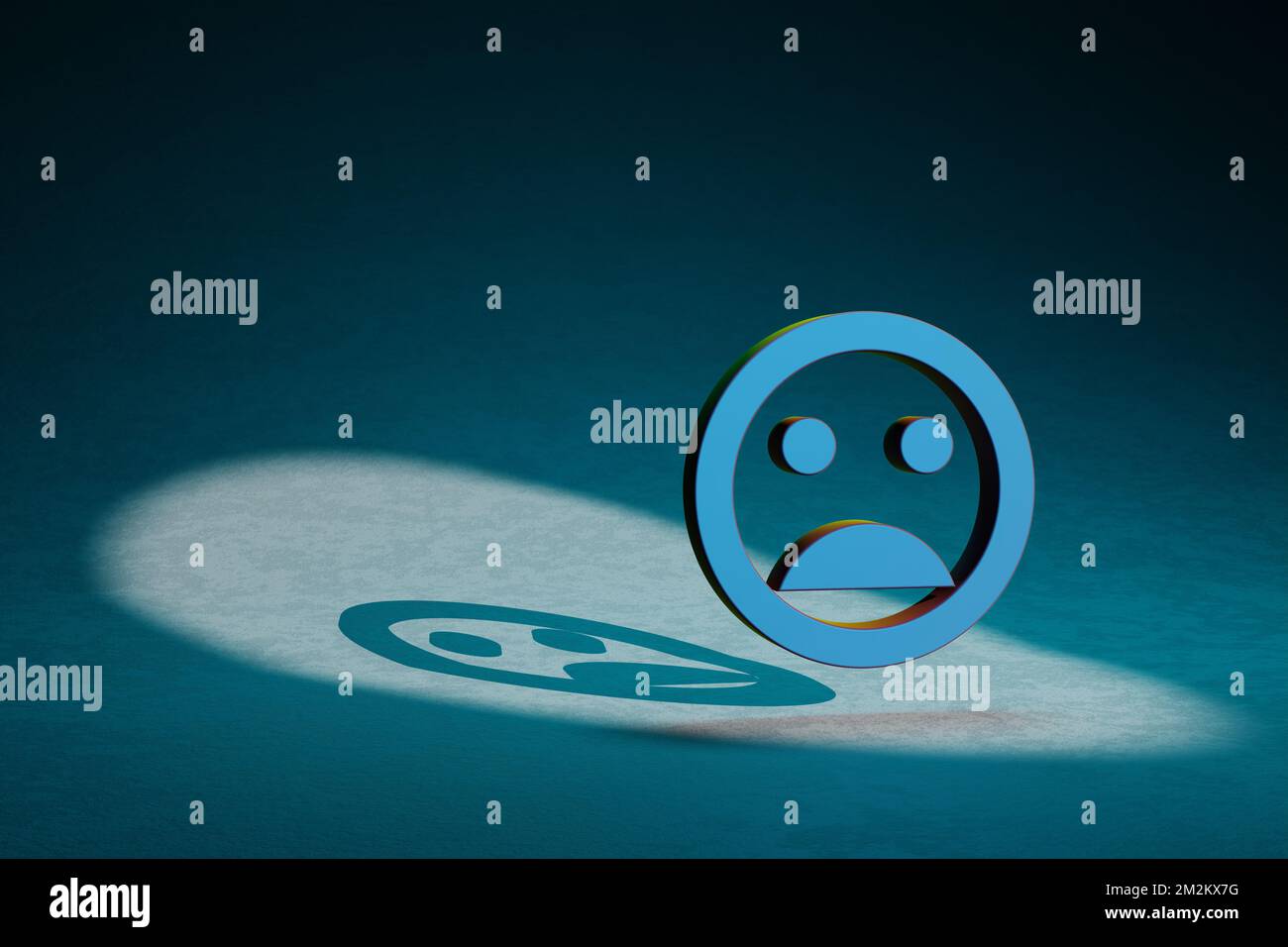 Beautiful abstract illustrations Mood Bad symbol icon on a dark blue ...