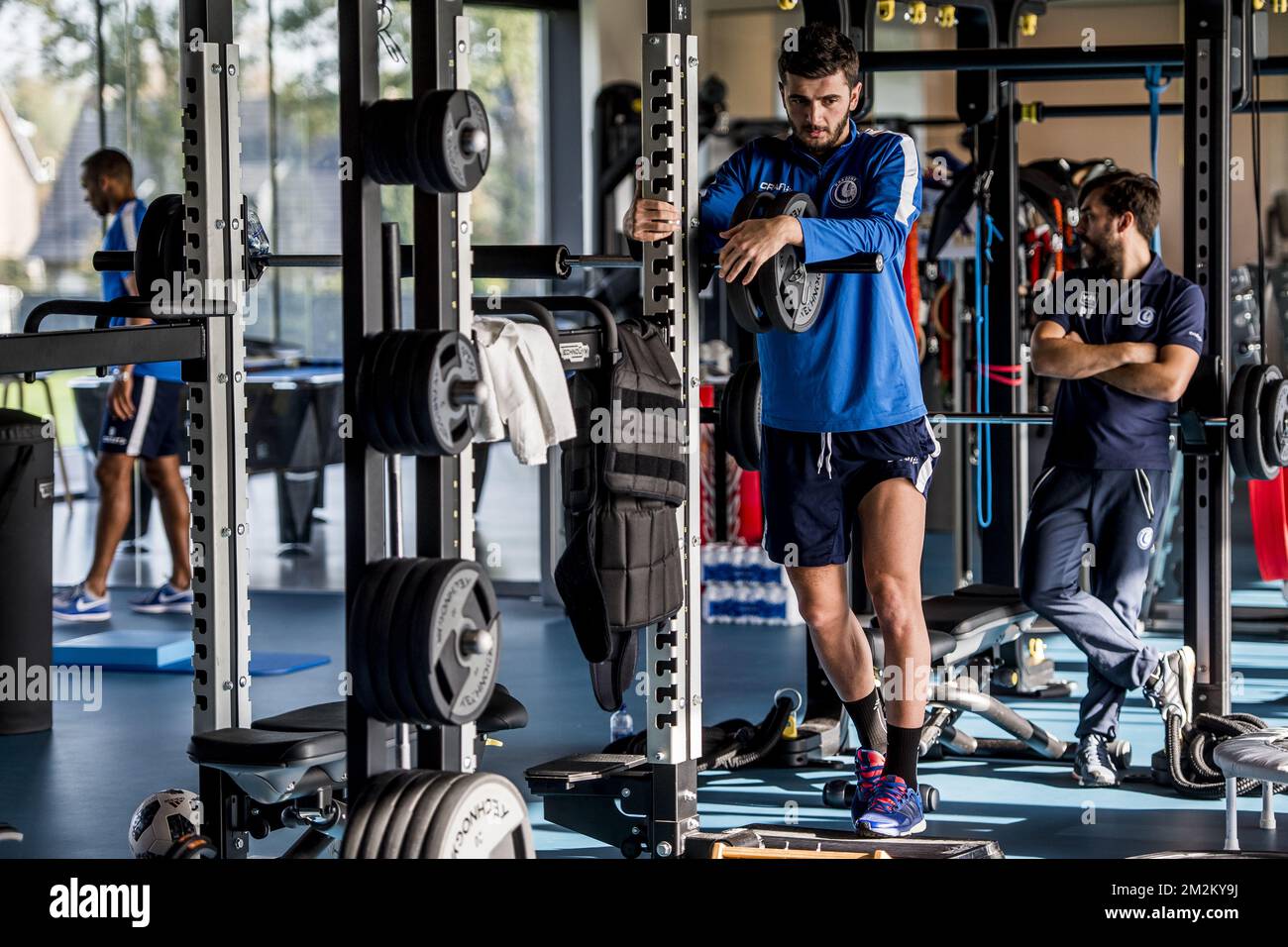 Gent's Giorgi Kvilitaia pictured in action during a training session of ...