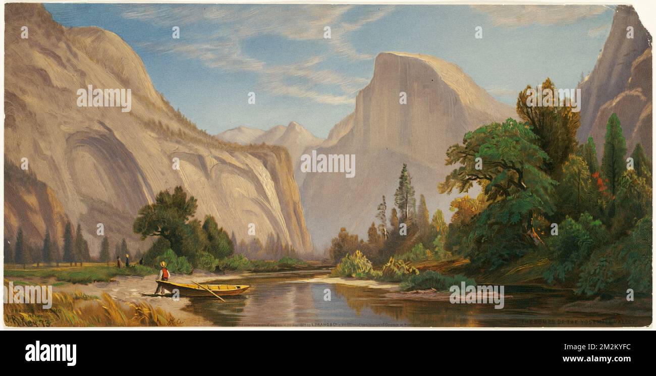 The domes of the Yosemite Valley , Mountains, Boats. Louis Prang ...