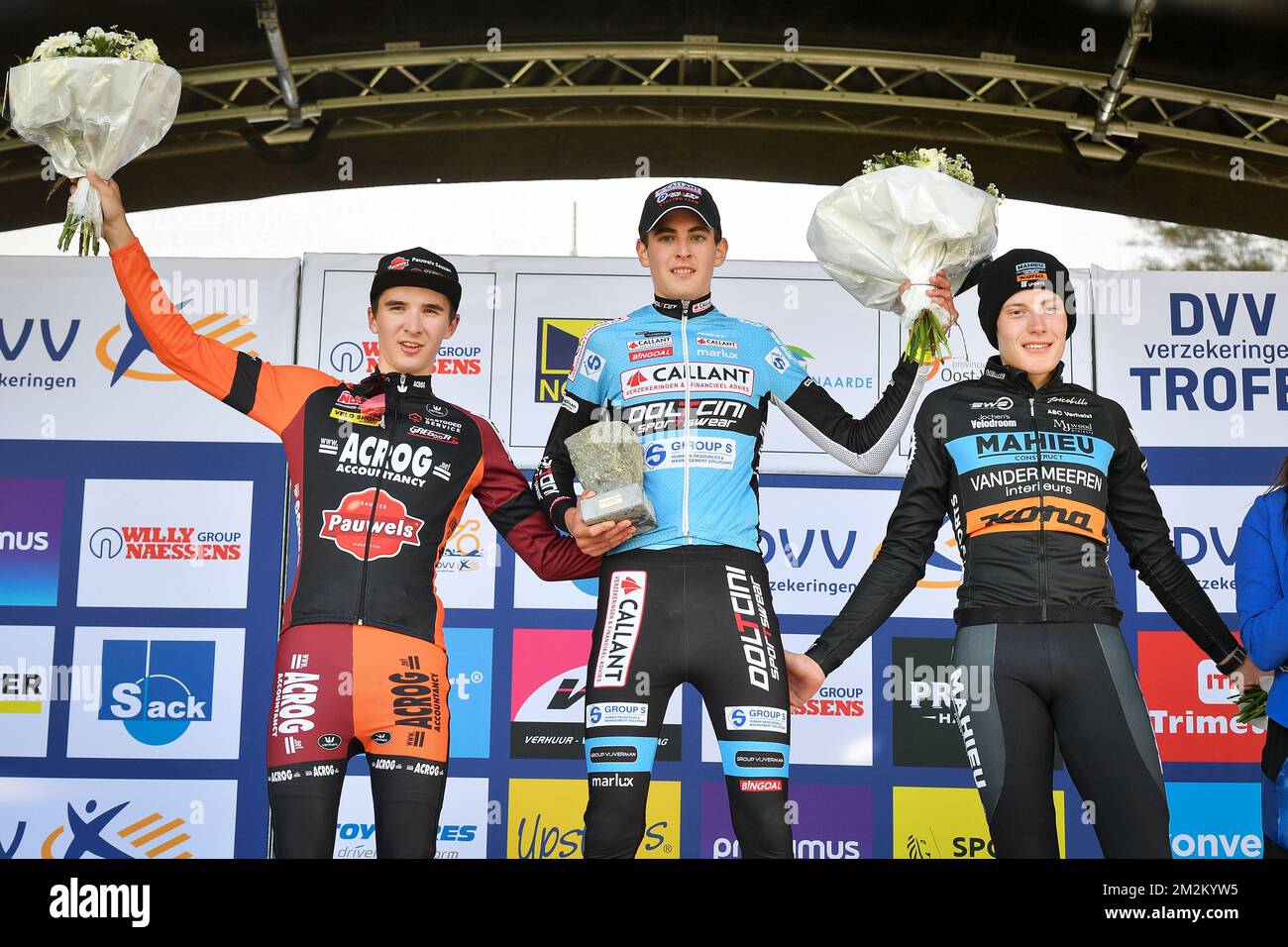 Belgian Yenthe Peirens, Belgian Yorben Lauryssen and Belgian Joran ...