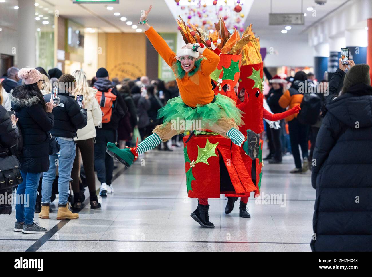 EDITORIAL USE ONLY Performer James Bowling at Manchester Arndale during ...