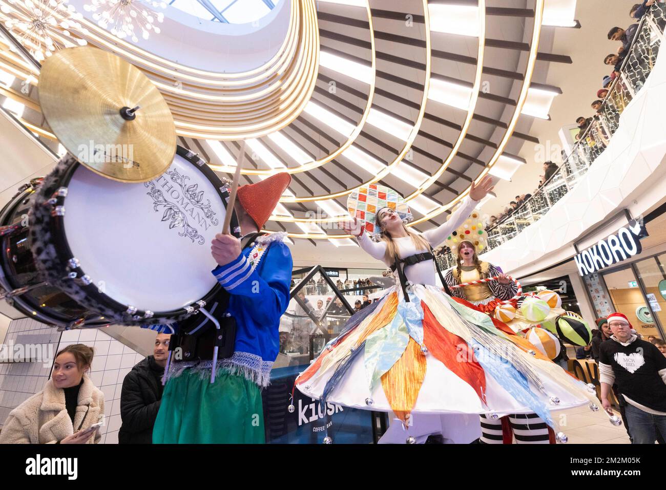 EDITORIAL USE ONLY Performers at Manchester Arndale during the Toy ...