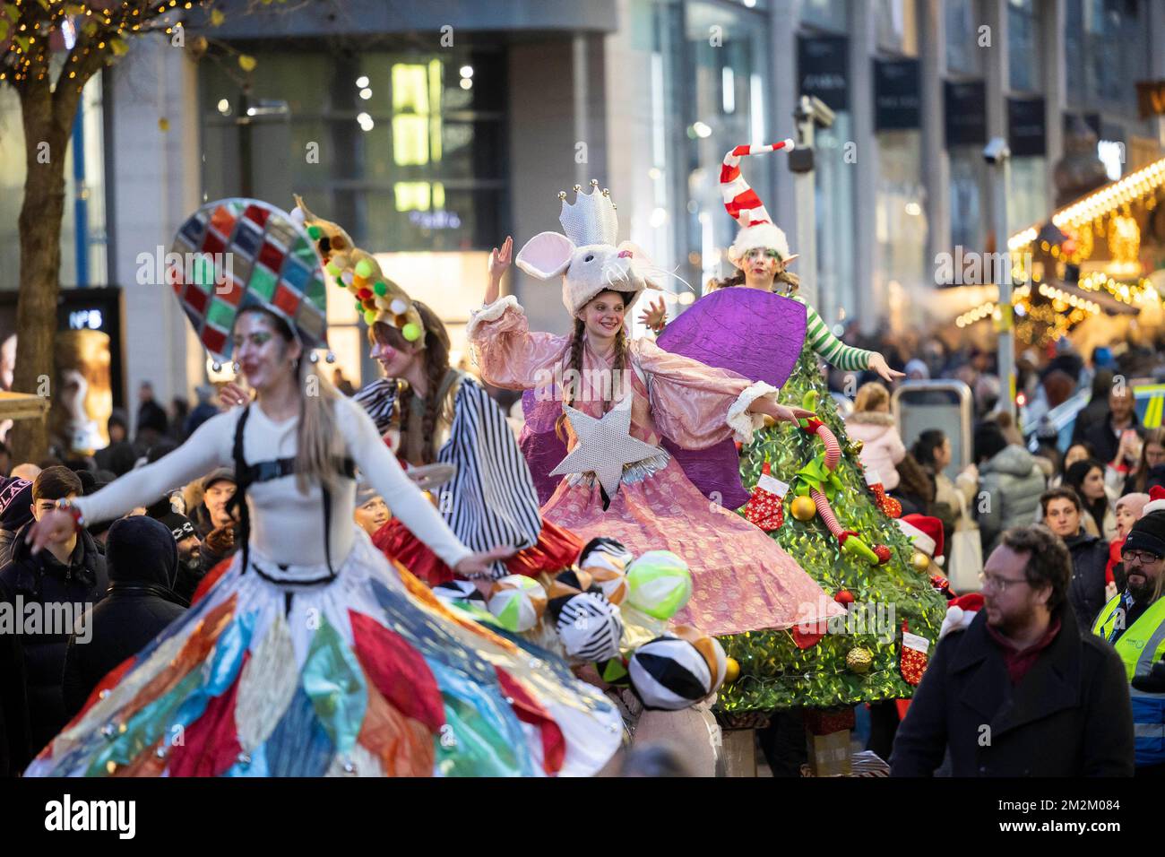 EDITORIAL USE ONLY Performers at Manchester Arndale during the Toy ...