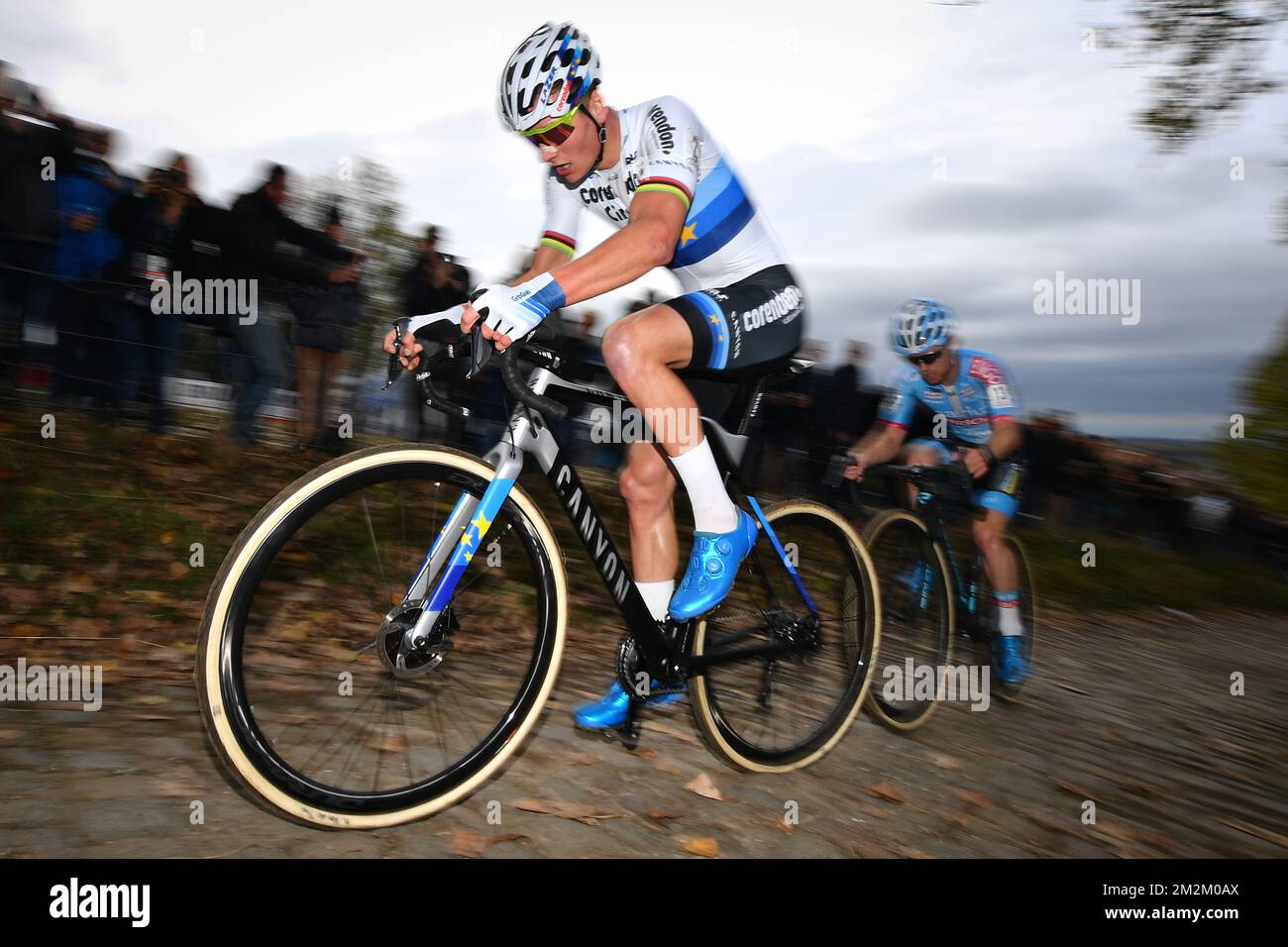 Dutch Mathieu Van Der Poel pictured in action during the men's race ...