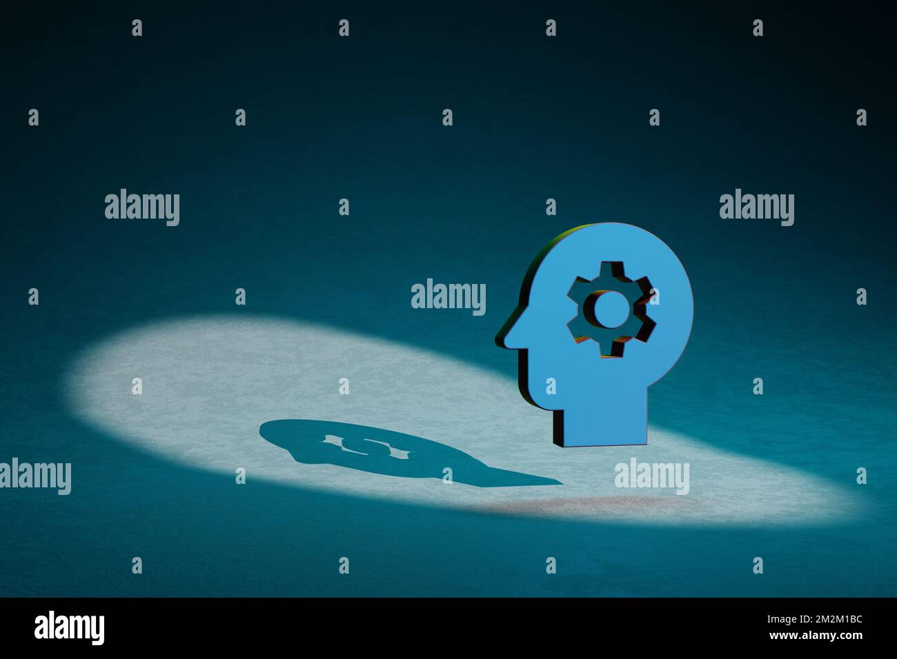 Beautiful abstract illustrations Psychology symbol icon on a dark blue ...