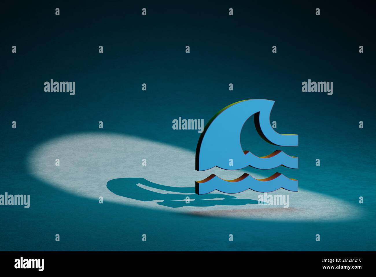 Beautiful abstract illustrations Tsunami symbol icon on a dark blue ...