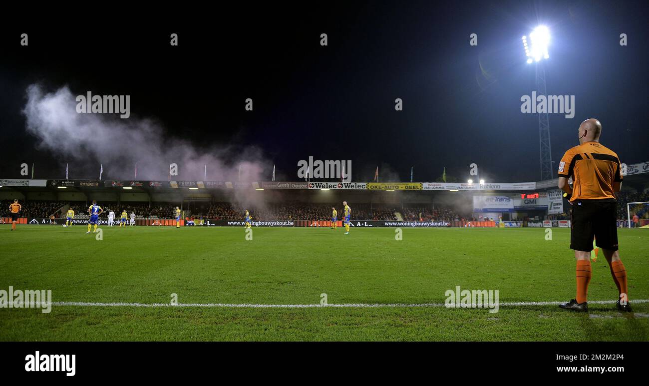 Illustration picture shows 't Kuipje stadium during a soccer game ...