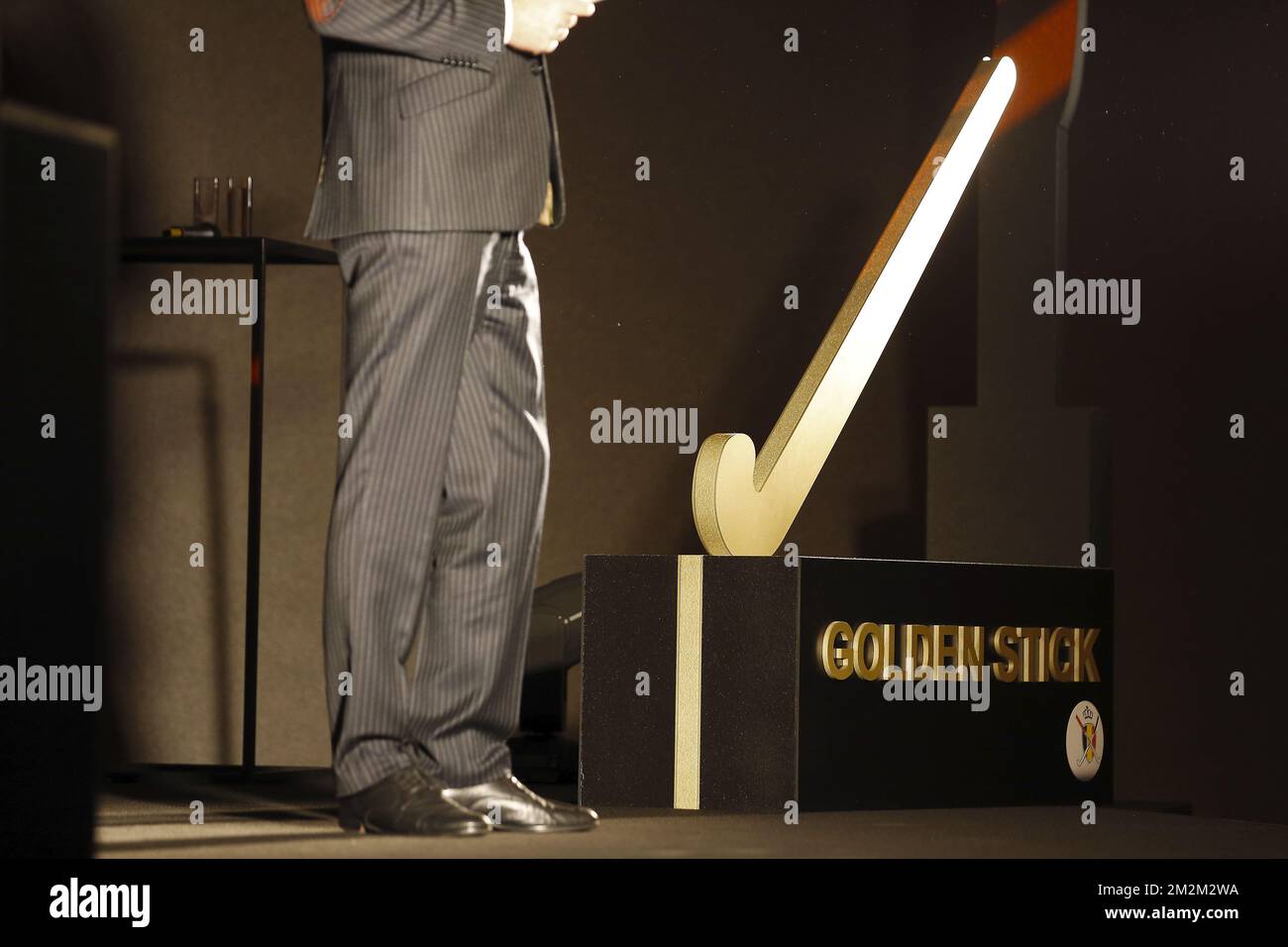 The trophy pictured at a ceremony to award the Golden Sticks (Gouden ...