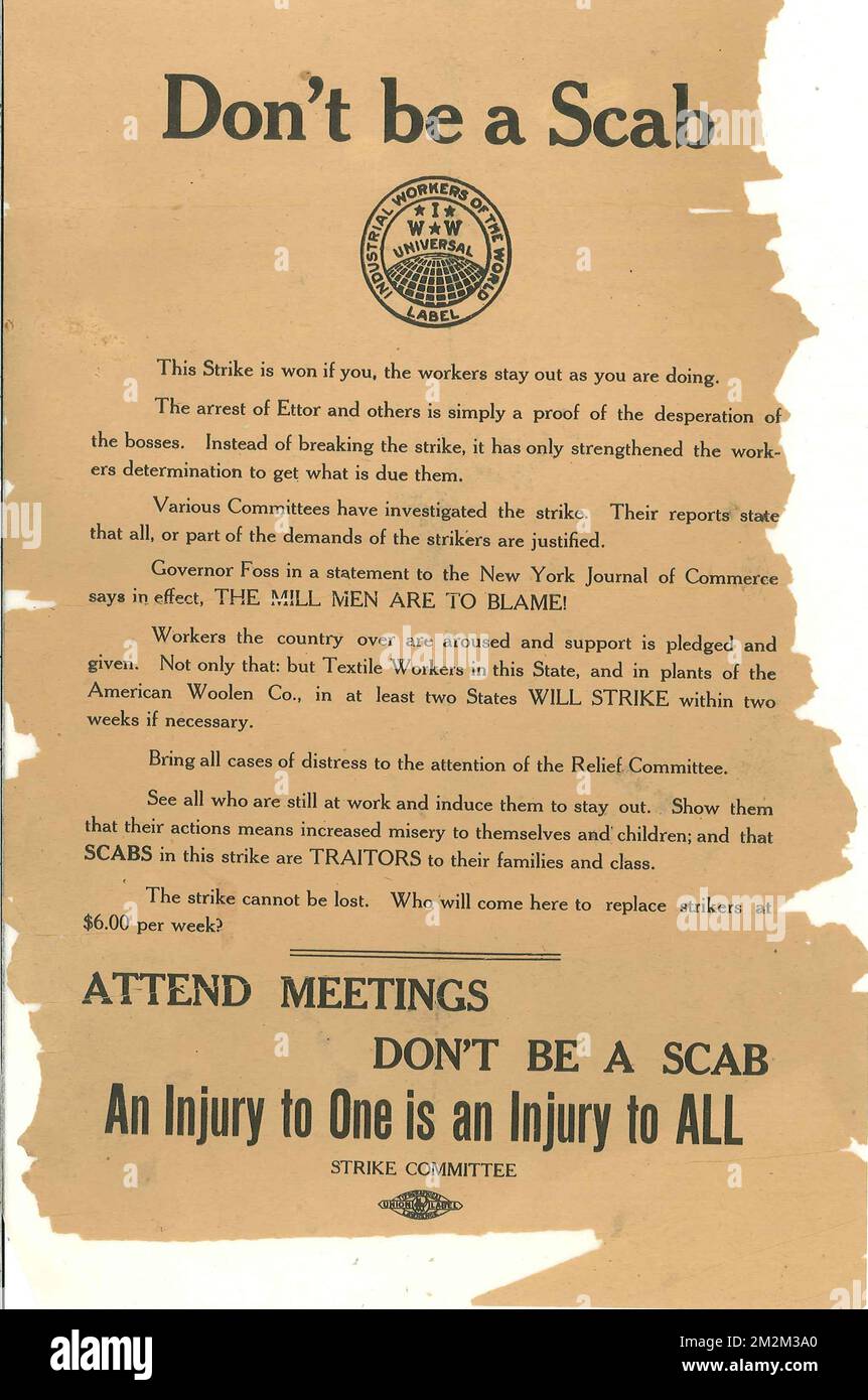 Labor strike 1912 hi-res stock photography and images - Alamy