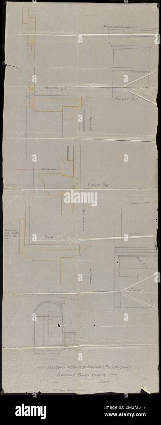 Doorway between vestibule and corridor, Leicester Public Library ...