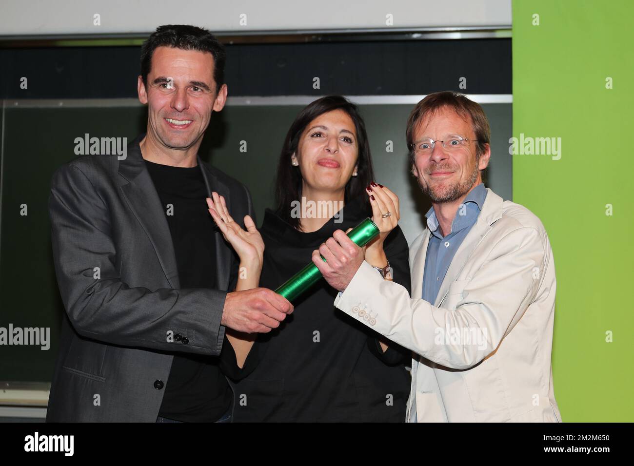 Ecolo-Groen's Jean-Marc Nollet, Ecolo co-chairwoman Zakia Khattabi and ...