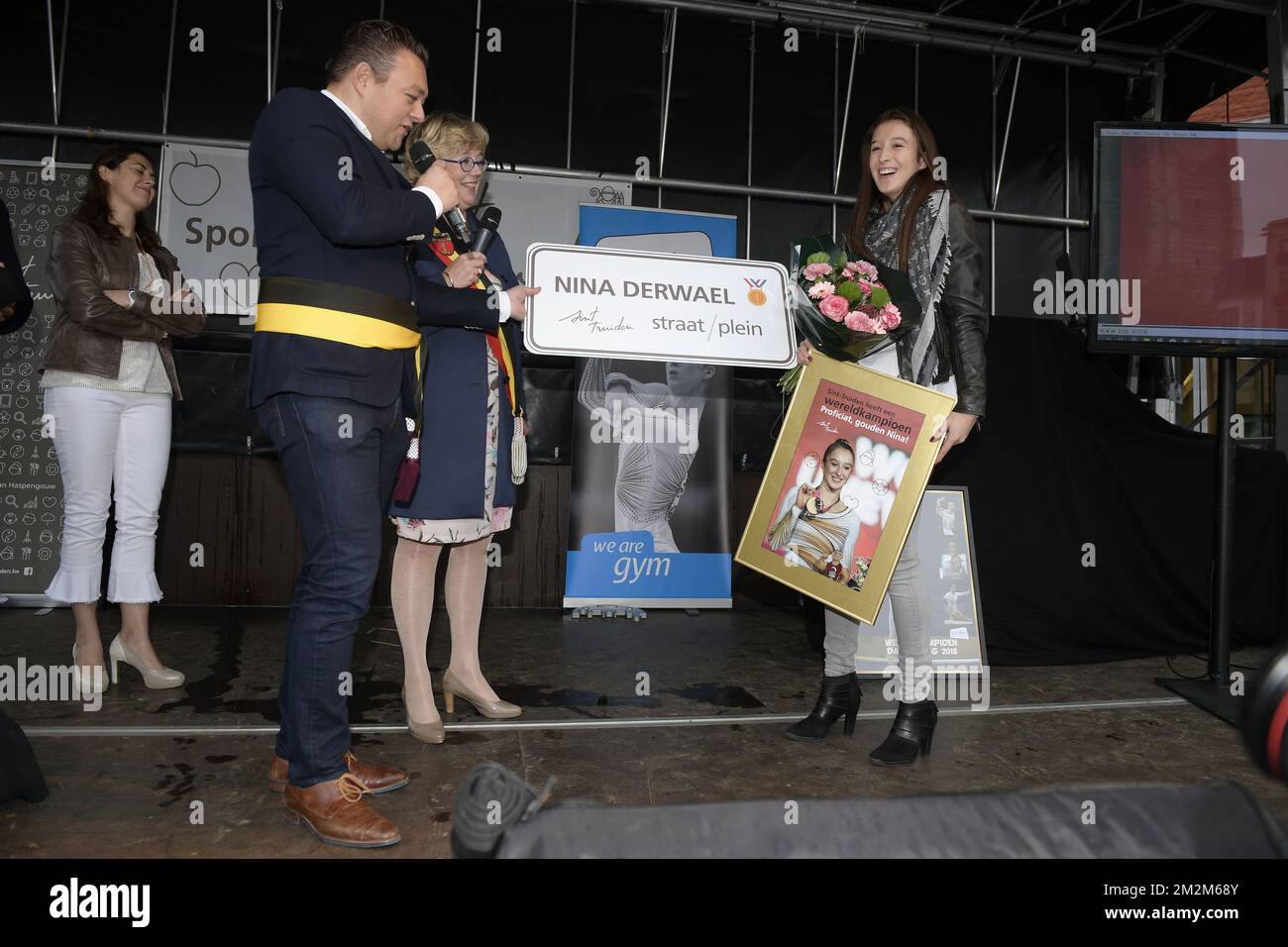 Sint-Truiden alderman Carl Nijssens, Sint-Truiden mayor Veerle Heeren ...