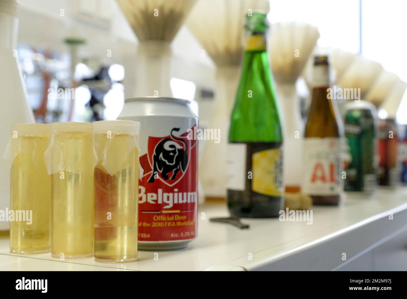 Illustration picture shows tests on beer during a visit to the new ...