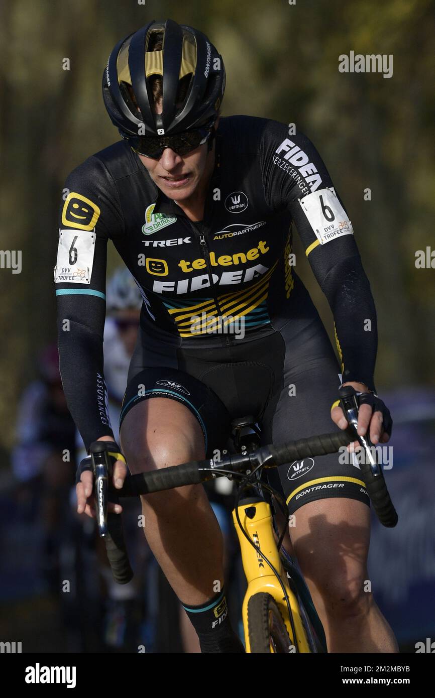 Belgian Ellen Van Loy pictured in action during the women's elite race ...
