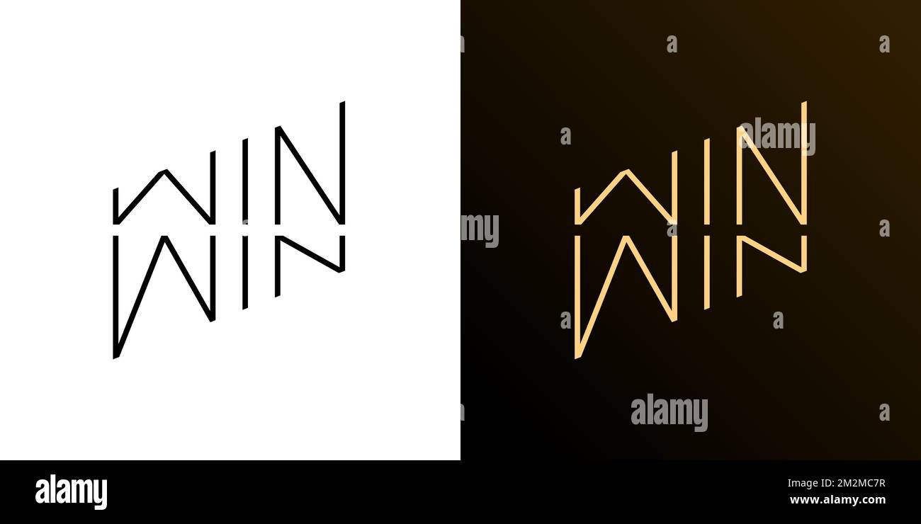 Win-win logo linear dynamic design creative concept. Winwin partnership ...