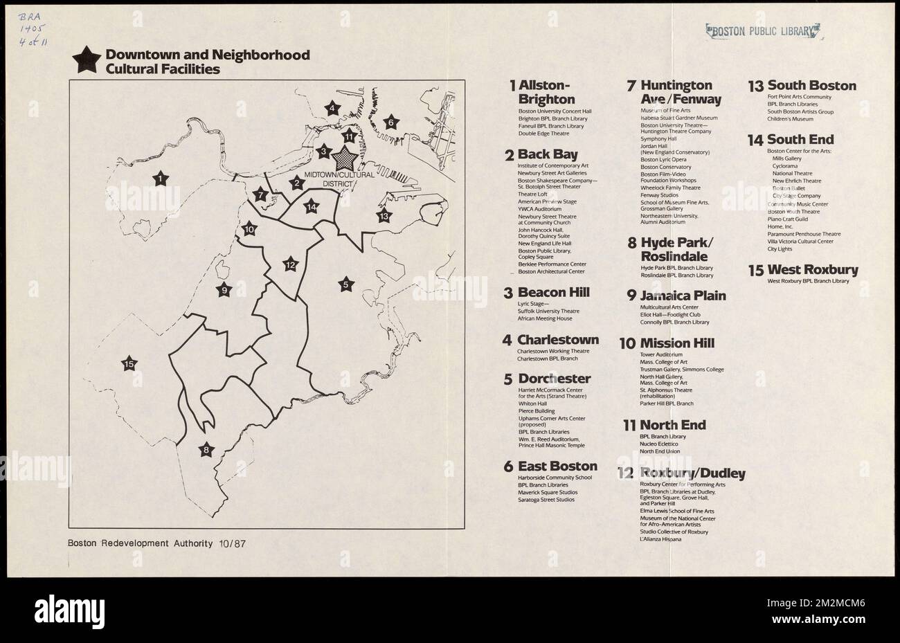 Downtown and neighborhood cultural facilities , Boston Mass., Maps ...