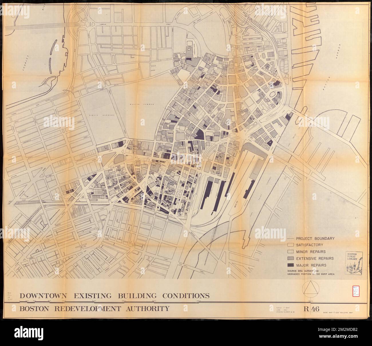 Downtown existing buildings conditions , Boston Mass., Maps, Central ...