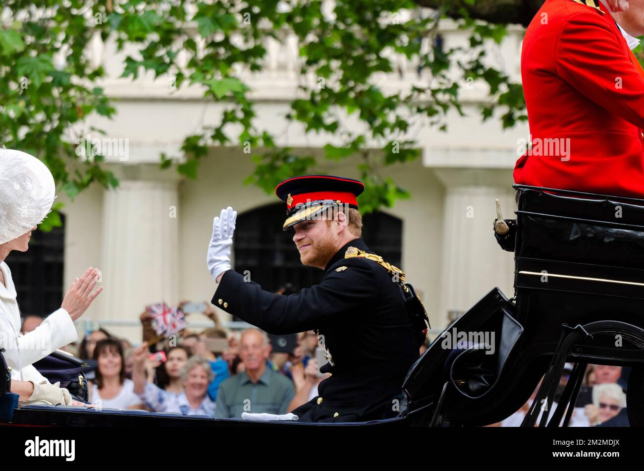 Prince Harry in a carriage during Trooping the Colour 2016 in The Mall ...