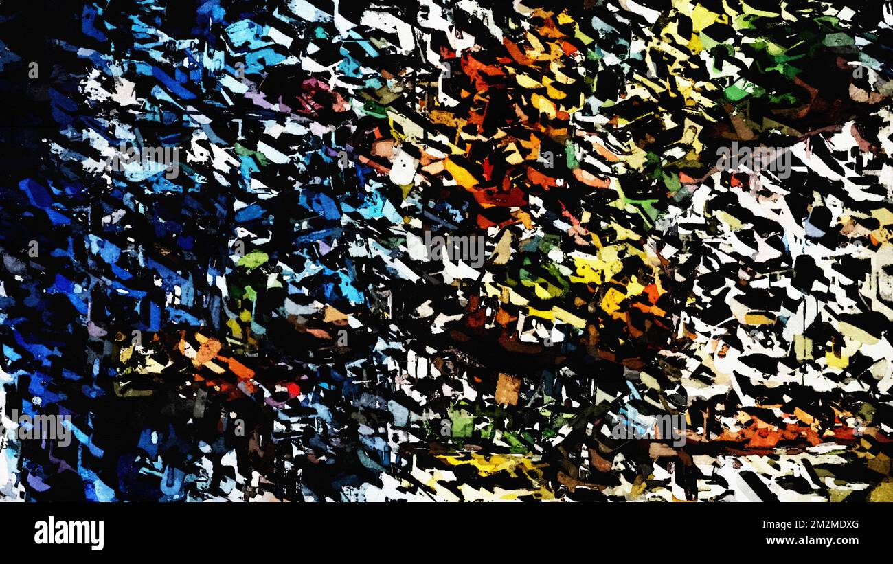 abstract psychedelic background from color chaotic blurred stains brush ...