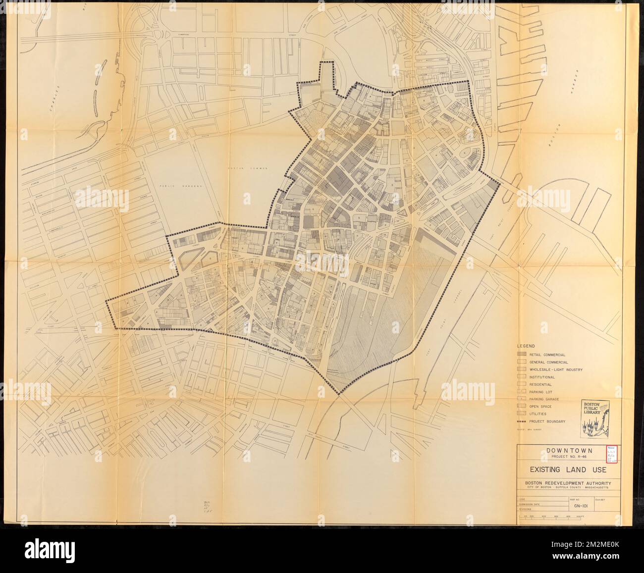 Downtown project no. Mass. r-46 : existing land use , Boston Mass ...