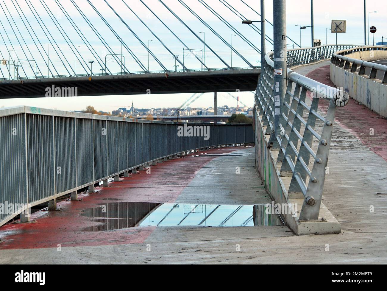 Ada bridge . Belgrade city of Serbia Stock Photo - Alamy
