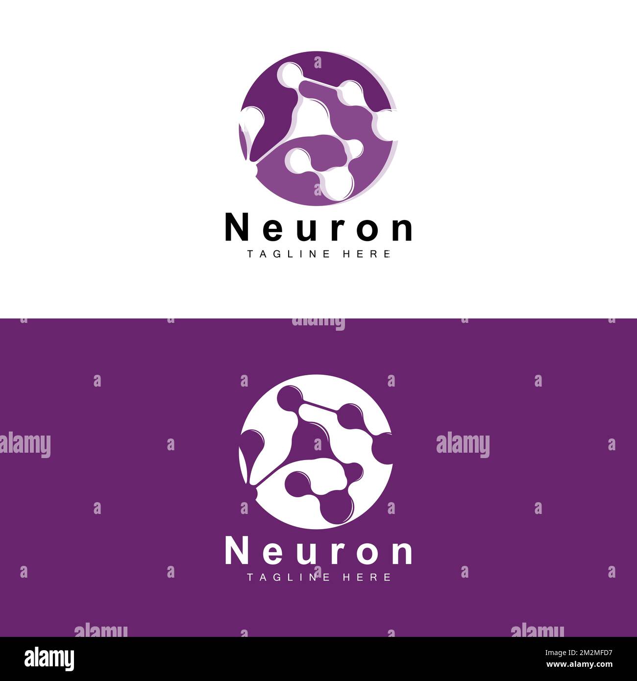 Neuron Logo Design Vector nerve cell illustration Molecular DNA health ...