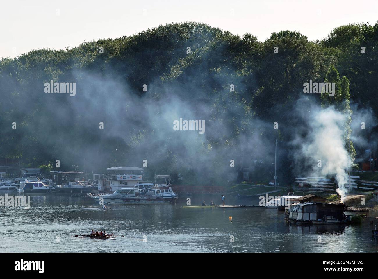 Ada lake and Sava river of Belgrade Stock Photo - Alamy