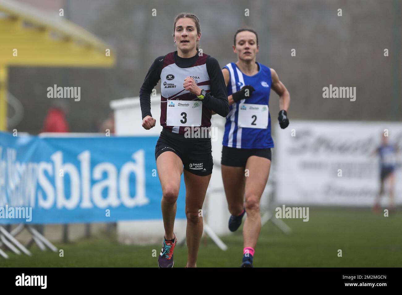 Nina Lauwaert and Belgian Sofie Van Accom pictured in action during the women's race at the ...