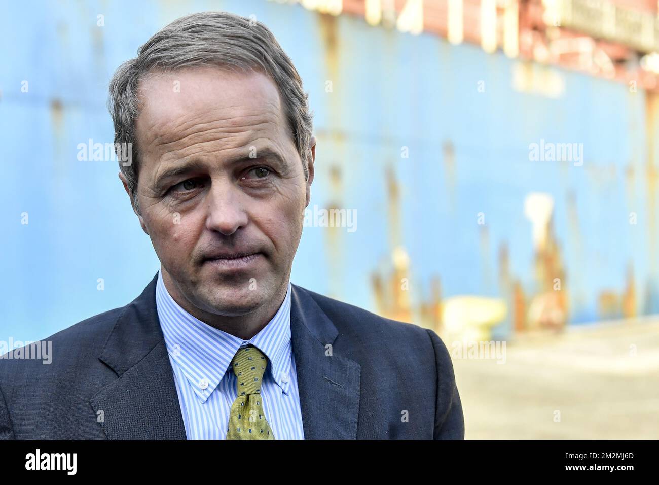 CEO Vigan Nicolas Dechamps pictured at a visit of a new ship unloader ...