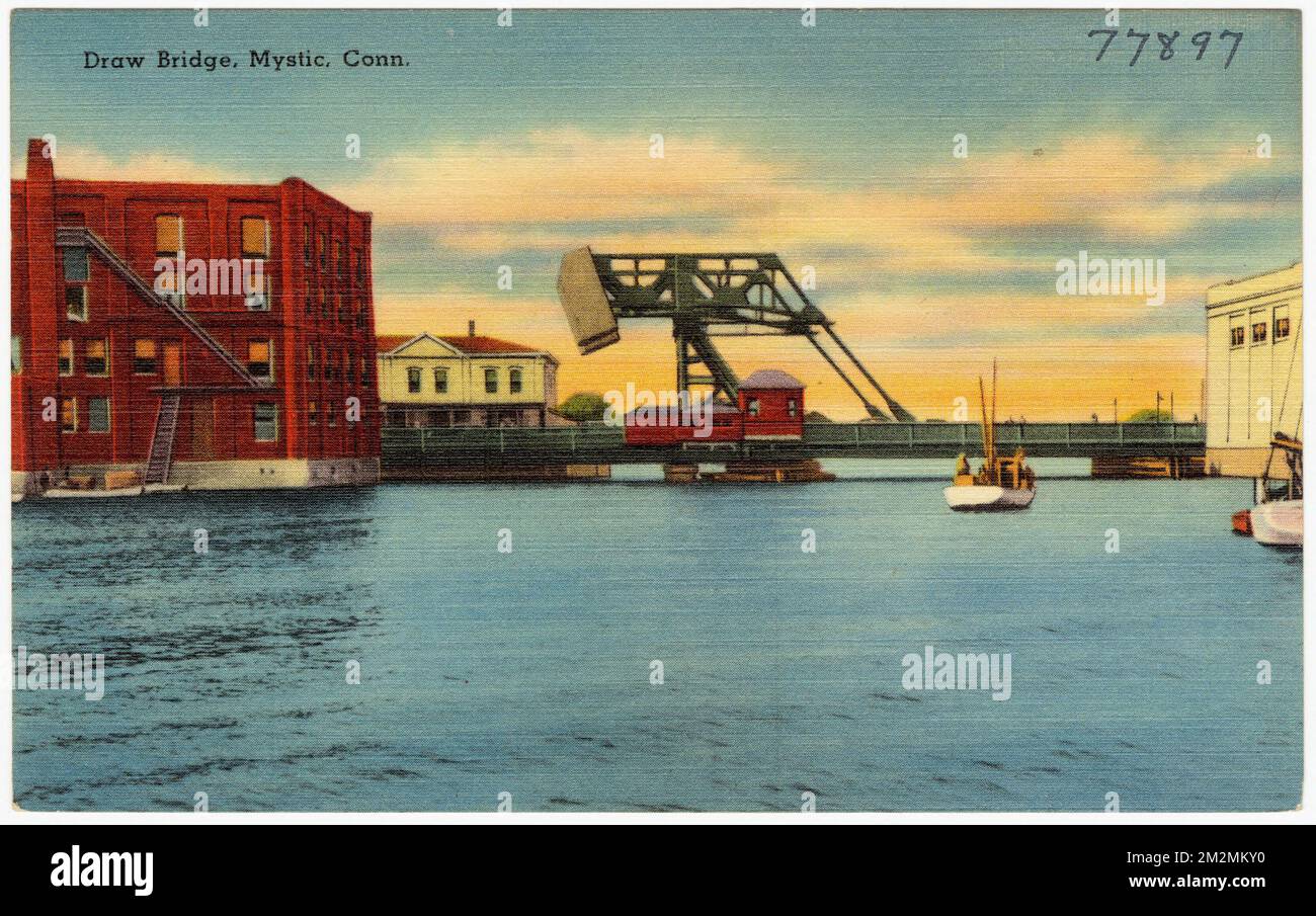 Draw Bridge, Mystic Conn. , Bridges, Tichnor Brothers Collection ...