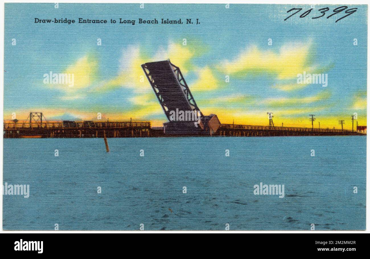 Draw-bridge entrance to Long Beach Island, N. J. , Bridges, Seas ...