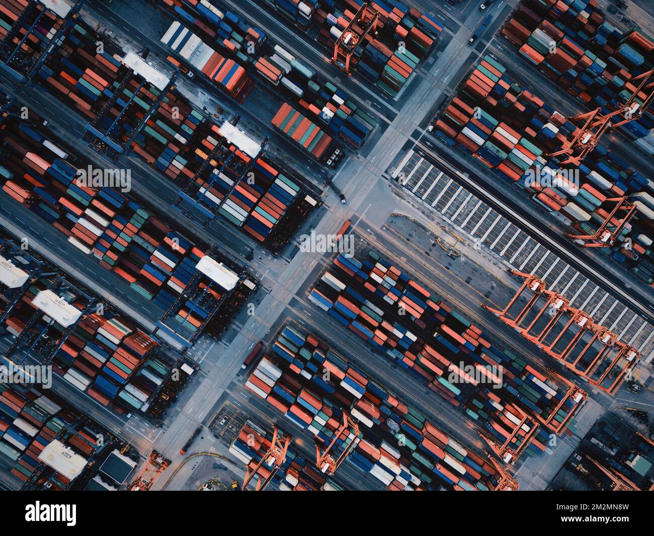 An aerial view of container terminal in Hong Kong, China Stock Photo ...
